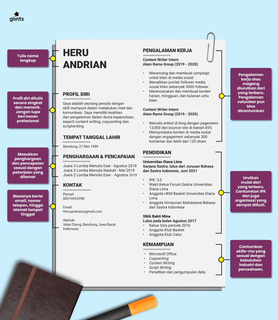 6 Contoh CV Mahasiswa dan Langkah-Langkah Menyusunnya