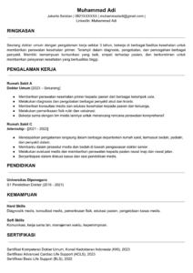36 Contoh CV Lamaran Kerja dan Template Gratisnya