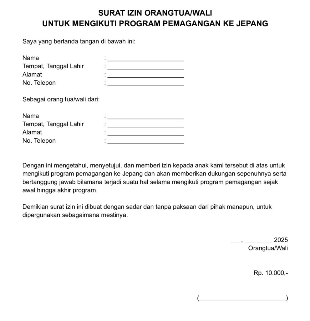 10 Contoh Surat Izin Orang Tua untuk Bekerja, Lengkap & Simpel