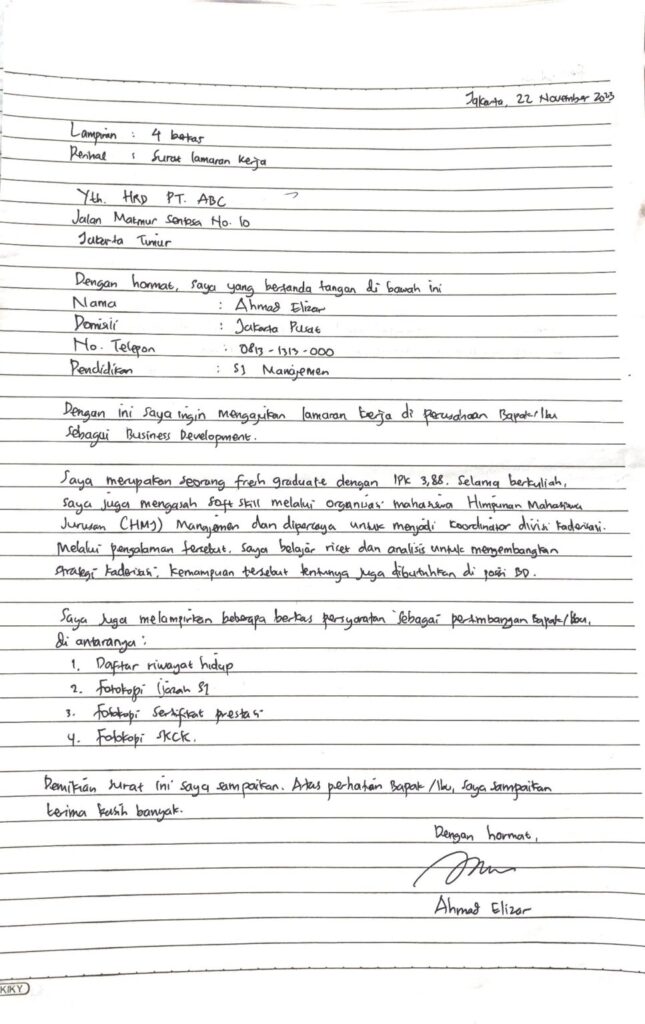 Application Letter: Pengertian, Contoh, dan Cara Membuatnya