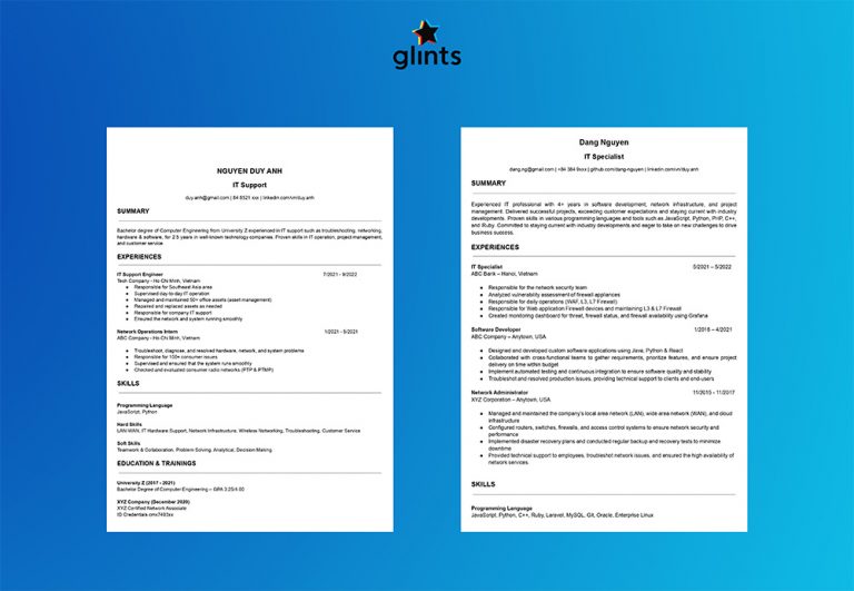 Mẫu CV IT Chuyên Nghiệp Cho Từng Vị Trí